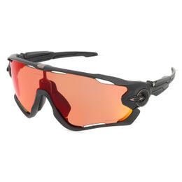 Oakley OO9290 JAWBREAKER | Herren-Sonnenbrille | Fassung: Vollrand, Oval, Kunststoff, Schwarz Matt | Glasfarbe: Rot Spiegel Orange
