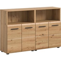 Badmöbel-Set Inosign "FLORENZ, TOPSELLER, 2-teilige Badkombination, hochwertige MDF-Front", artisan oak nb, B:120cm H:80cm T:30cm, Holzwerkstoff, MDF, Kastenmöbel-Sets, Bad-Kombination, Bad-Möbel, Badezimmer, Kombination, Kombi