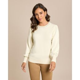 Alfredo Pauly Pullover mit Perlen Deko