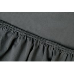 Spannbettlaken Kayori "Shizu", grau (antrazit), B:160cm L:220cm, Jersey-Elasthan, Obermaterial: 97% Baumwolle, 3% Elasthan (LYCRA), Bettlaken, Bettlaken Spannbettlaken, Bio-Baumwolle