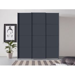Schwebetürenschrank Rauch "Kleiderschrank Schrank Garderobe TOPSELLER OTELI inkl. Inneneinteilung", grau (graumetallic), B:203cm H:229cm T:62cm, Holzwerkstoff, Schränke, mit 3 Innenschubladen sowie zusätzlichen Einlegeböden MADE IN GERMANY