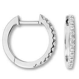 Paar Creolen ONE ELEMENT "Zirkonia Ohrringe Creolen aus 925 Silber", silber, Ohrringe, Damen, Damen,mit Zirkonia, Silber 925 (Sterlingsilber), Damen Silber Schmuck