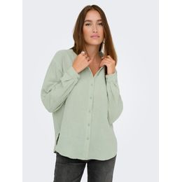 Jacqueline de Yong Hemdbluse JDY "JDYTHEIS LIFE L/S LOOSE SHIRT WVN NOOS", Damen, Gr. M, beige (desert sage), Web, Obermaterial: 100% Baumwolle, unifarben, regular fit hüftbedeckend, Blusen, aus Musselin