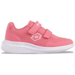 Sneaker Lotto, Kinder, Gr. 35, pink (leuchtendespink, weiß), Kunstfaser, Synthetik, unifarben, Schuhe Sneaker, - ohne Schnüren: mit praktischen Klettverschlüssen