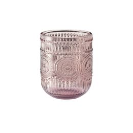 H&ouml;ffner Becher &brvbar; rosa/pink &brvbar; Glas &brvbar; Ma&szlig;e (cm): H: 9,2 &Oslash;: 7.3 &raquo; H&ouml;ffner