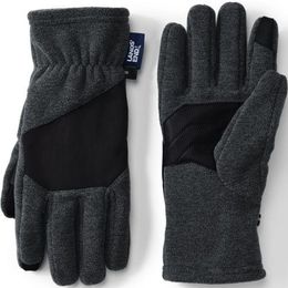 LANDS' END ThermaCheck 200 Easy Touch Fleece-Handschuhe, Herren,  Schwarz, Polyester, by Lands' End