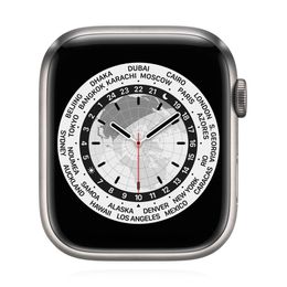 Apple Watch Series 7 (2021) GPS + Cellular 45 mm - Titan Silber - Sportarmband Schwarz