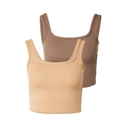Happiness İstanbul Top Damen Gr&ouml;&szlig;e S/M beige / schoko