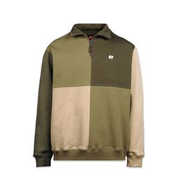 Trendsplant Zip-Up Hoodie ' COLOR BLOCK ' male Green size XS