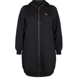 Active By Zizzi Zip-Up Hoodie 'Aemana' female Black size XXL