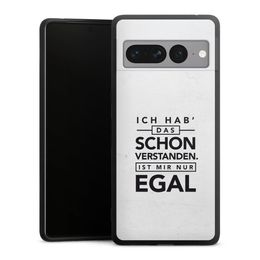 DeinDesign Google Pixel 7 Pro Handy Premium Silikon H&uuml;lle Handyh&uuml;lle schwarz Case Spruch Sayings Statement Silikon Premium Case