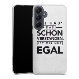 DeinDesign Galaxy A55 5G Handy Slim Case Silikon Handyh&uuml;lle transparent H&uuml;lle extra d&uuml;nn Spruch Sayings Statement Silikon Slim Case