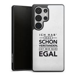 DeinDesign Galaxy S25 Ultra Handy Premium Silikon H&uuml;lle Handyh&uuml;lle schwarz Case Spruch Sayings Statement Silikon Premium Case