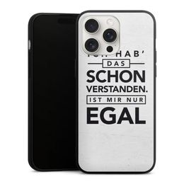 DeinDesign iPhone 15 Pro Max Handy Premium Silikon H&uuml;lle Handyh&uuml;lle schwarz Case Spruch Sayings Statement Silikon Premium Case