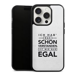 DeinDesign iPhone 15 Pro Handy Slim Case extra d&uuml;nn Silikon Handyh&uuml;lle schwarz H&uuml;lle Spruch Sayings Statement Silikon Slim Case
