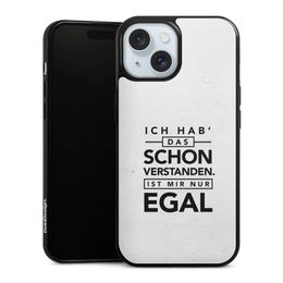 DeinDesign iPhone 15 Handy Slim Case extra d&uuml;nn Silikon Handyh&uuml;lle schwarz H&uuml;lle Spruch Sayings Statement Silikon Slim Case
