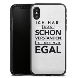 DeinDesign iPhone Xs Handy Silikon H&uuml;lle Case schwarz Handyh&uuml;lle Spruch Sayings Statement