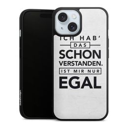 DeinDesign iPhone 15 Handy Premium Silikon H&uuml;lle Handyh&uuml;lle schwarz Case Spruch Sayings Statement Silikon Premium Case