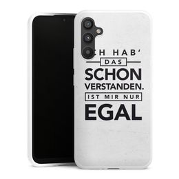 DeinDesign Galaxy A34 5G Handy Silikon H&uuml;lle Case wei&szlig; Handyh&uuml;lle Spruch Sayings Statement Silikon Case
