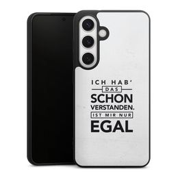 DeinDesign Galaxy S24 Handy Premium Silikon H&uuml;lle Handyh&uuml;lle schwarz Case Spruch Sayings Statement Silikon Premium Case