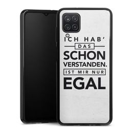 DeinDesign Galaxy A12 Handy Silikon H&uuml;lle Case schwarz Handyh&uuml;lle Spruch Sayings Statement
