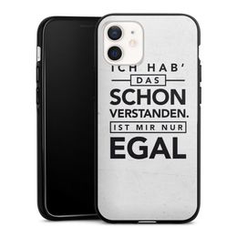 DeinDesign iPhone 12 Handy Silikon H&uuml;lle Case schwarz Handyh&uuml;lle Spruch Sayings Statement