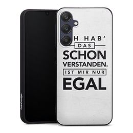 DeinDesign Galaxy A25 5G Handy Premium Silikon H&uuml;lle Handyh&uuml;lle schwarz Case Spruch Sayings Statement Silikon Premium Case