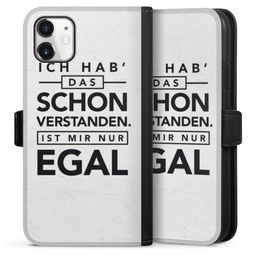 DeinDesign iPhone 11 Handy Klapph&uuml;lle Handyh&uuml;lle aus Kunst Leder schwarz Flip Case Spruch Sayings Statement Sideflip mit Lasche