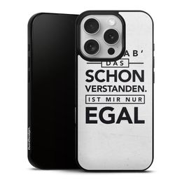 DeinDesign iPhone 16 Pro Handy Slim Case extra d&uuml;nn Silikon Handyh&uuml;lle schwarz H&uuml;lle Spruch Sayings Statement Silikon Slim Case