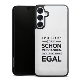 DeinDesign Galaxy A16 4G Handy Premium Silikon H&uuml;lle Handyh&uuml;lle schwarz Case Spruch Sayings Statement Silikon Premium Case