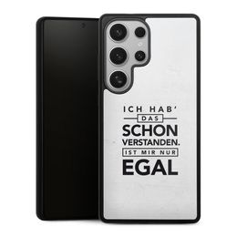 DeinDesign Galaxy S25 Ultra Handy Gallery Case Handyh&uuml;lle 9H Geh&auml;rtetes Glas R&uuml;ckseite H&uuml;lle Spruch Sayings Statement Gallery Case