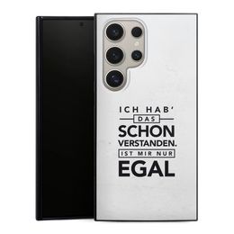 DeinDesign Galaxy S24 Ultra Handy Silikon H&uuml;lle Case schwarz Handyh&uuml;lle Spruch Sayings Statement