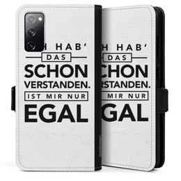 DeinDesign Galaxy S20 Handy Klapph&uuml;lle Handyh&uuml;lle aus Kunst Leder schwarz Flip Case Spruch Sayings Statement Sideflip mit Lasche