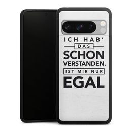 DeinDesign Google Pixel 8 Pro Handy Premium Silikon H&uuml;lle Handyh&uuml;lle schwarz Case Spruch Sayings Statement Silikon Premium Case