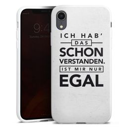 DeinDesign iPhone Xr Handy Silikon H&uuml;lle Case wei&szlig; Handyh&uuml;lle Spruch Sayings Statement Silikon Case