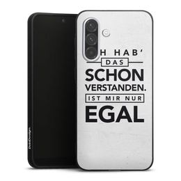 DeinDesign Galaxy A36 5G Handy Premium Silikon H&uuml;lle Handyh&uuml;lle schwarz Case Spruch Sayings Statement Silikon Premium Case