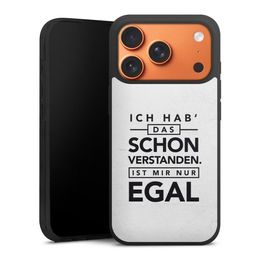DeinDesign iPhone 17 Pro Max Handy Premium Silikon H&uuml;lle Handyh&uuml;lle schwarz Case Spruch Sayings Statement Silikon Premium Case