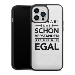 DeinDesign iPhone 13 Pro Max Handy Premium Silikon H&uuml;lle Handyh&uuml;lle schwarz Case Spruch Sayings Statement Silikon Premium Case