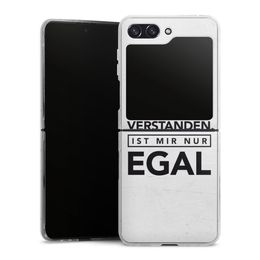 DeinDesign Galaxy Z Flip 5 Handy Hard Case Schutzh&uuml;lle transparent Smartphone Handy H&uuml;lle Spruch Sayings Statement Hard Case