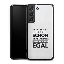 DeinDesign Galaxy S22 Handy Slim Case extra d&uuml;nn Silikon Handyh&uuml;lle schwarz H&uuml;lle Spruch Sayings Statement Silikon Slim Case