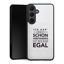 DeinDesign Galaxy S25 FE Handy Premium Silikon H&uuml;lle Handyh&uuml;lle schwarz Case Spruch Sayings Statement Silikon Premium Case