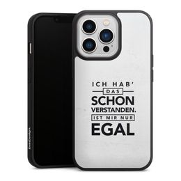 DeinDesign iPhone 13 Pro Handy Premium Silikon H&uuml;lle Handyh&uuml;lle schwarz Case Spruch Sayings Statement Silikon Premium Case