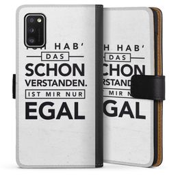 DeinDesign Galaxy A41 Handy Klapph&uuml;lle Handyh&uuml;lle aus Kunst Leder schwarz Flip Case Spruch Sayings Statement Sideflip mit Lasche