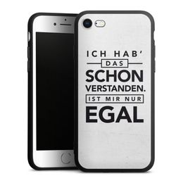 DeinDesign iPhone SE (2020) Handy Premium Silikon H&uuml;lle Handyh&uuml;lle schwarz Case Spruch Sayings Statement Silikon Premium Case