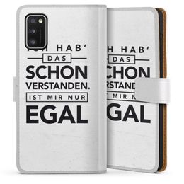 DeinDesign Galaxy A41 Handy Klapph&uuml;lle Handyh&uuml;lle aus Kunst Leder wei&szlig; Flip Case Spruch Sayings Statement Sideflip mit Lasche