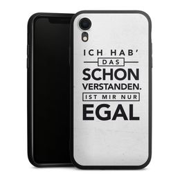 DeinDesign iPhone Xr Handy Premium Silikon H&uuml;lle Handyh&uuml;lle schwarz Case Spruch Sayings Statement Silikon Premium Case