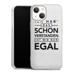 DeinDesign iPhone 13 Mini Handy Slim Case Silikon Handyh&uuml;lle transparent H&uuml;lle extra d&uuml;nn Spruch Sayings Statement Silikon Slim Case