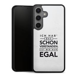 DeinDesign Galaxy S25 Handy Gallery Case Handyh&uuml;lle 9H Geh&auml;rtetes Glas R&uuml;ckseite H&uuml;lle Spruch Sayings Statement Gallery Case