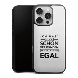 DeinDesign iPhone 16 Pro Handy Gallery Case Handyh&uuml;lle 9H Geh&auml;rtetes Glas R&uuml;ckseite H&uuml;lle Spruch Sayings Statement Gallery Case