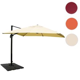 Mendler Gastronomie-Ampelschirm HWC-A96, Sonnenschirm, 3x4m (Ř5m) Polyester/Alu 26kg ~ Variantenangebot 134329+35661+122472